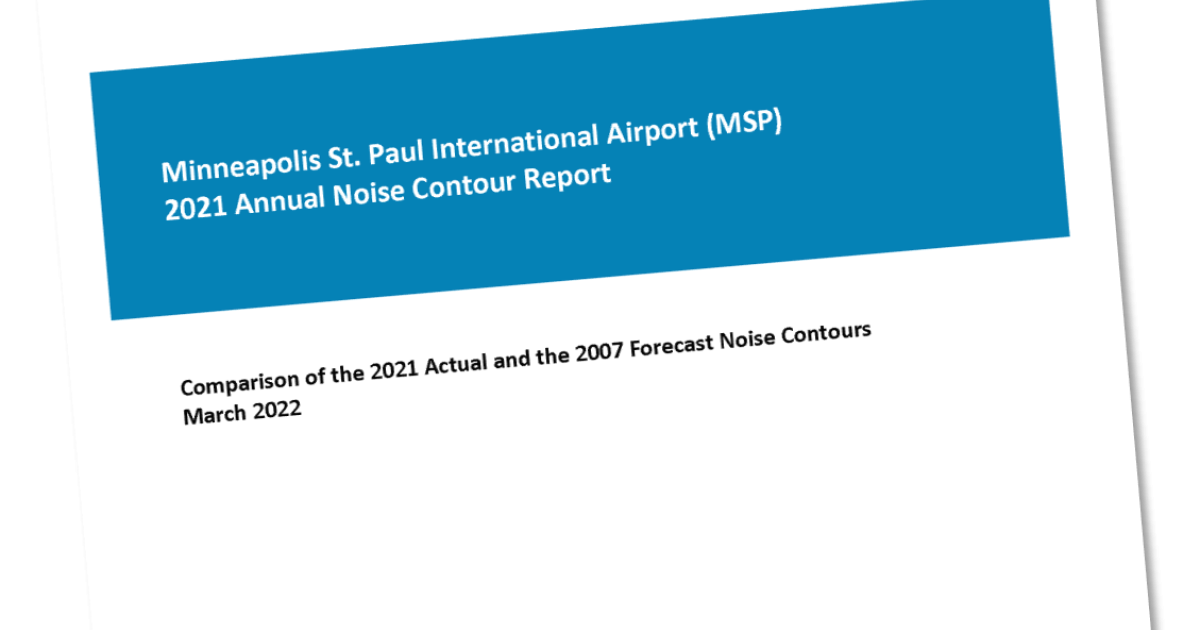 MSP 2021 Annual Noise Contour Report Now Available | Metropolitan ...