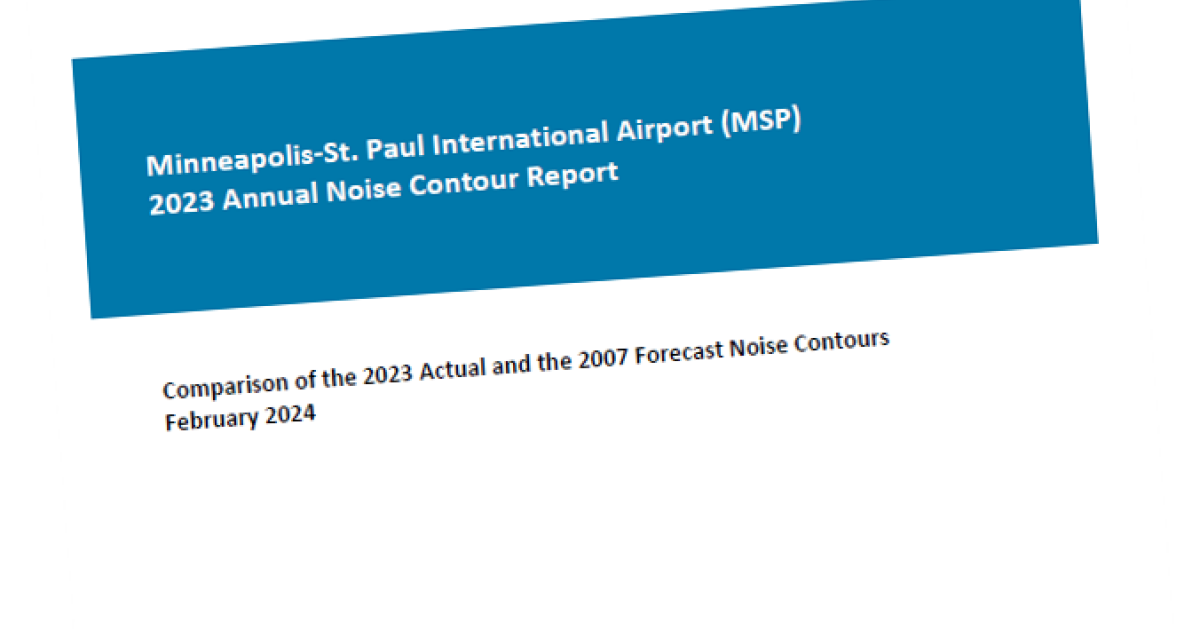 MSP 2023 Annual Noise Contour Report Now Available | Metropolitan ...